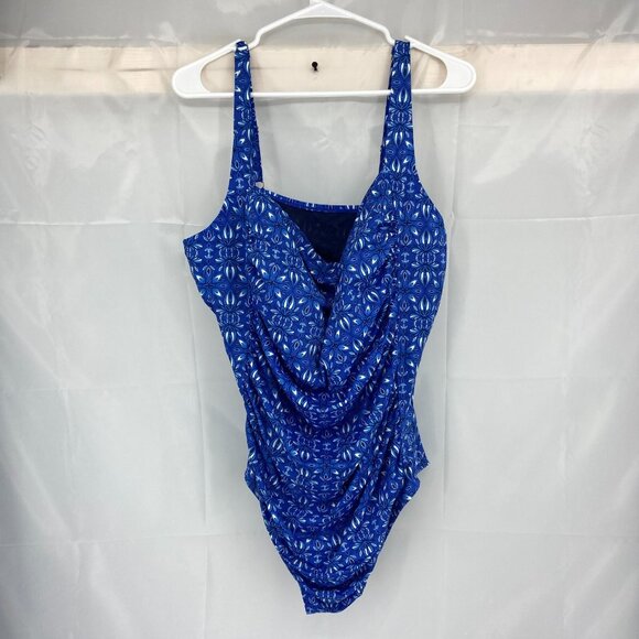 L.L. Bean | Swim | Ll Bean Women 26w One Piece Swimsuit Blue Floral ...